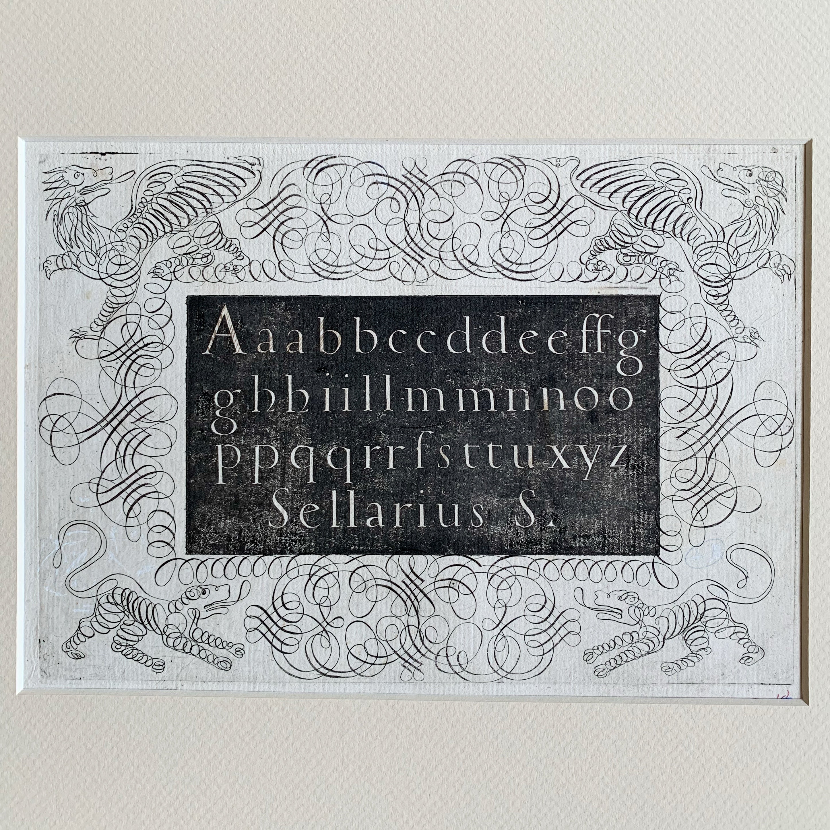 17th Century Alphabets and Calligraphy Matted 9 – Prints Charming Soho