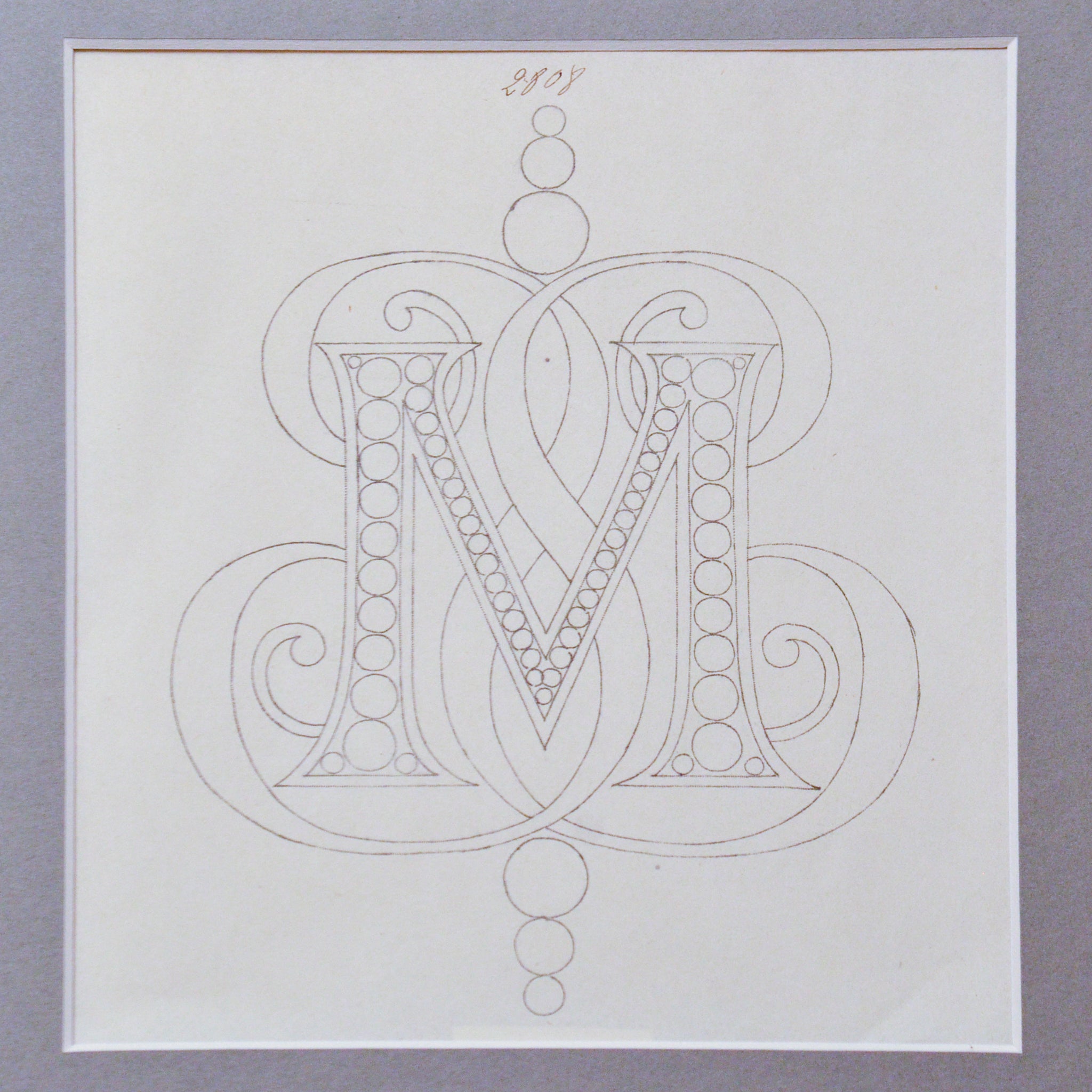 Hand Drawn Austrian "M" Monogram 11 x 14 Matted – Prints Charming Soho