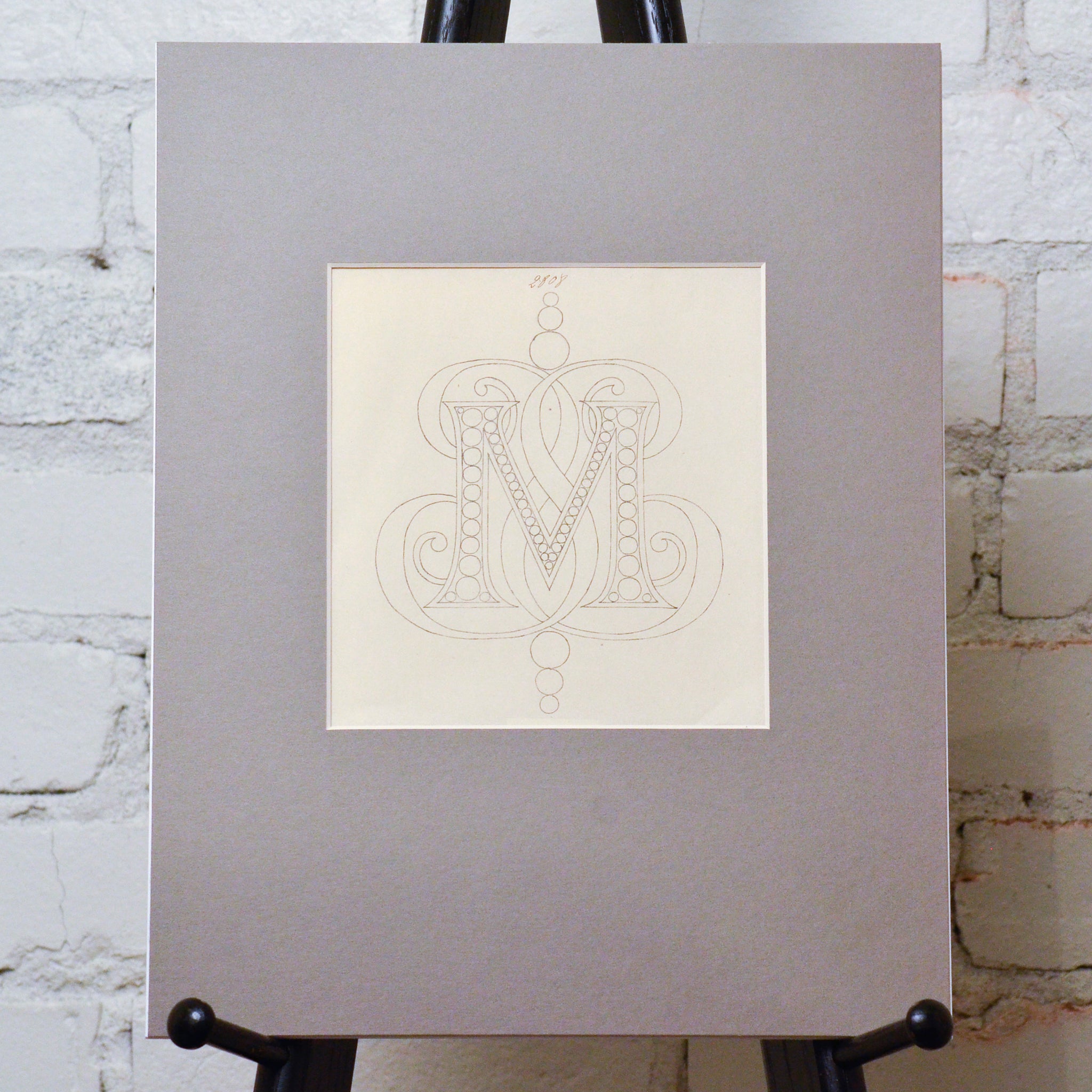 Hand Drawn Austrian "M" Monogram 11 x 14 Matted – Prints Charming Soho