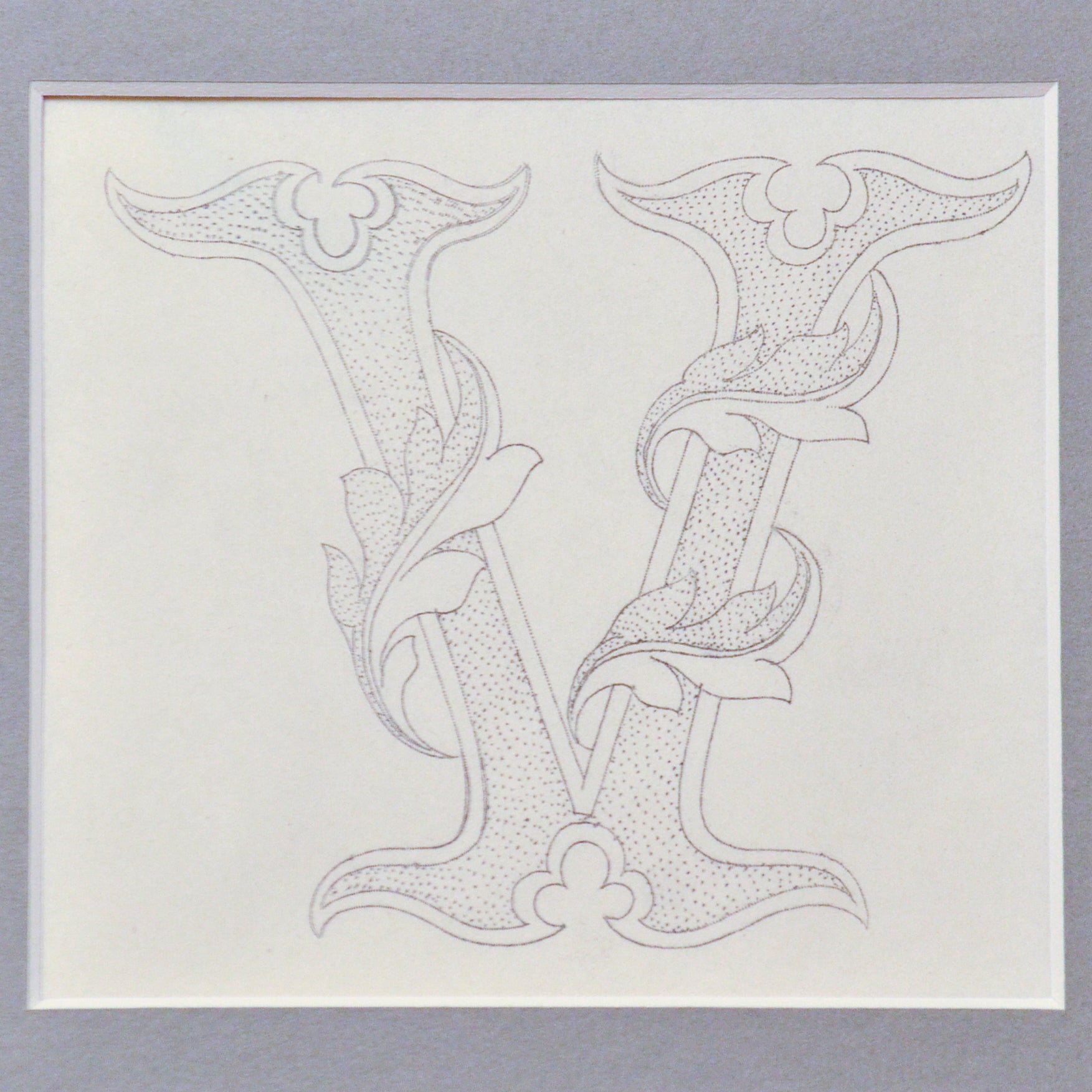 Hand Drawn Austrian "V" Monogram 11 x 14 Matted – Prints Charming Soho