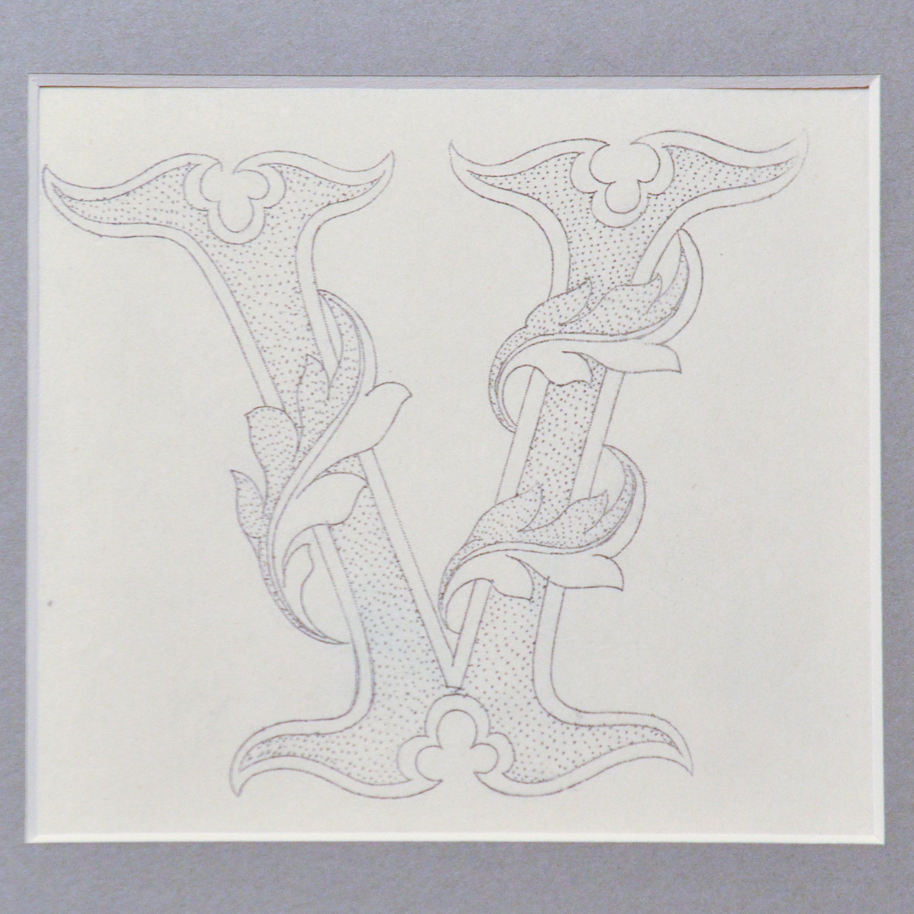 Hand Drawn Austrian "V" Monogram 11 x 14 Matted – Prints Charming Soho