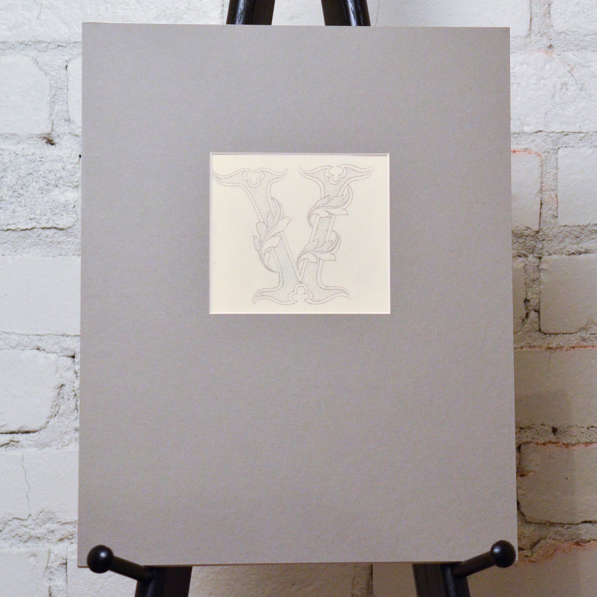 Hand Drawn Austrian "V" Monogram 11 x 14 Matted – Prints Charming Soho